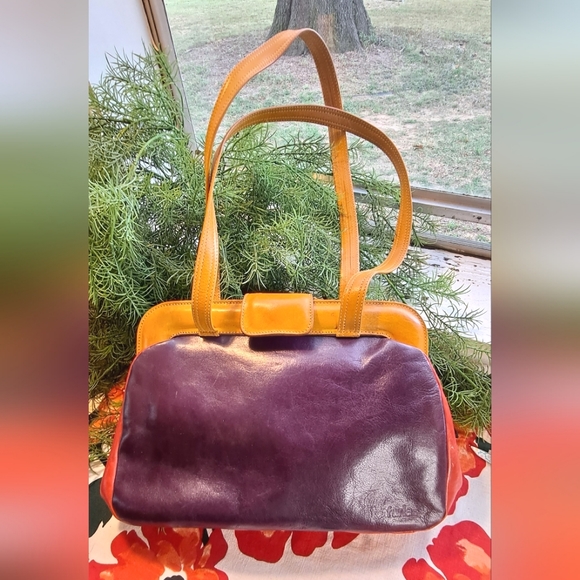 Furla | Bags | Furla Italian Colorblock Leather Bag | Poshmark
